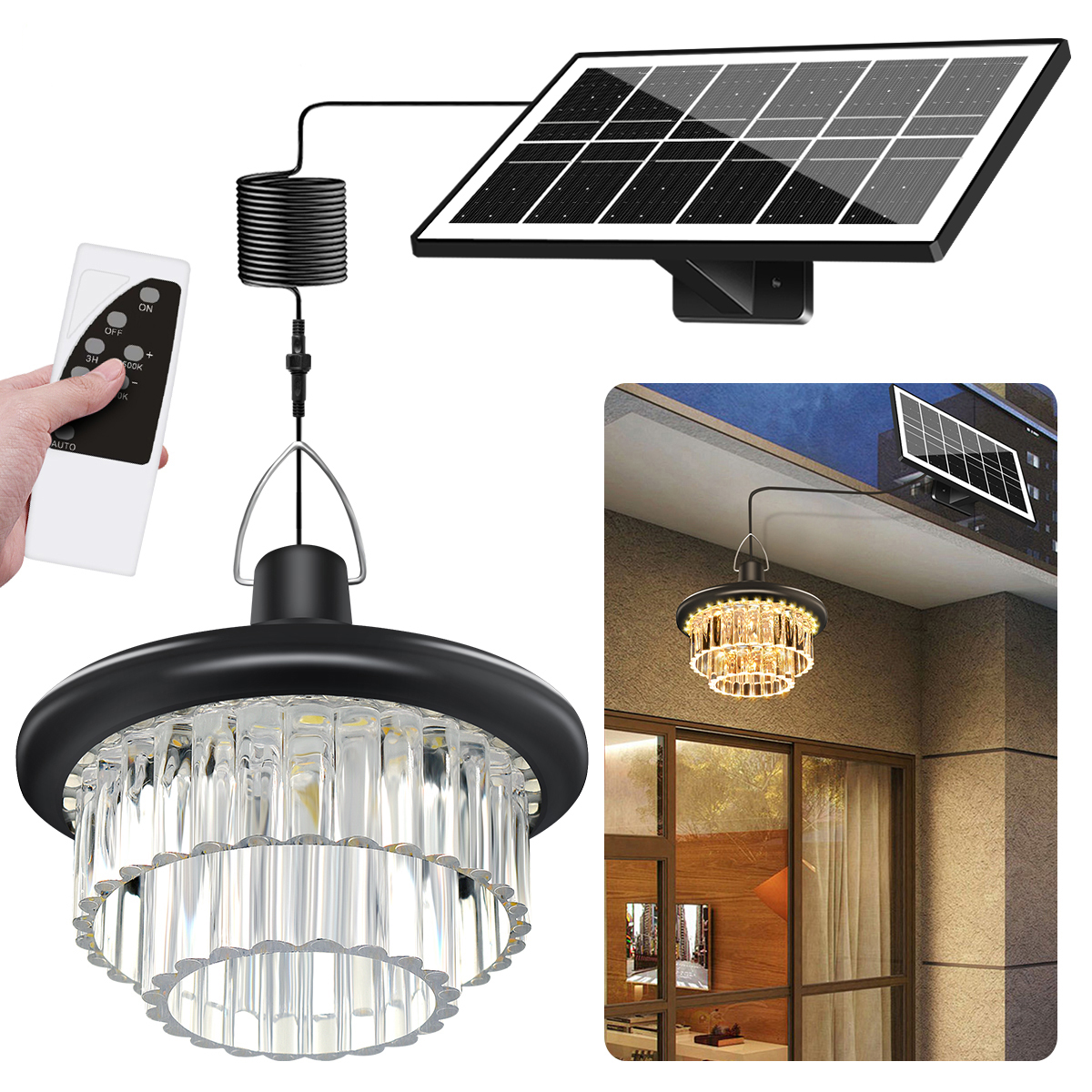 222 Led Solar Crystal Pendant Lights/Chandelier ZH-101-B(Automatic ...